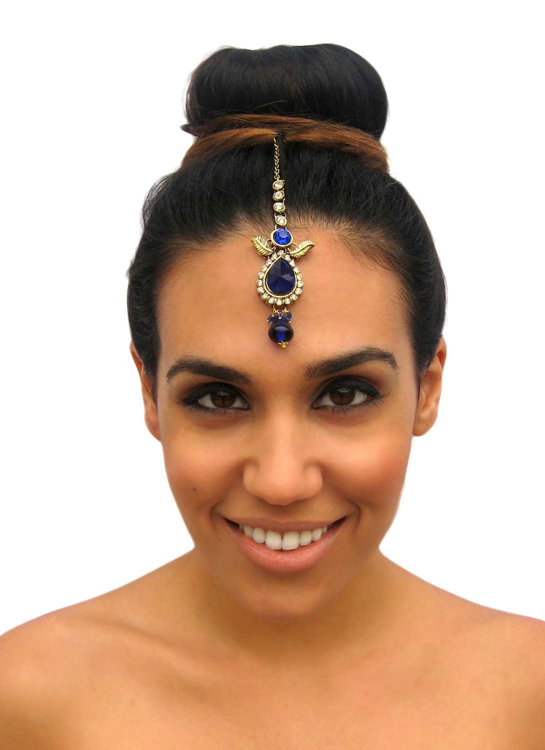 Rouelle Jade Forehead Piece Tikka Headpiece Hair Jewelry In Green And ...